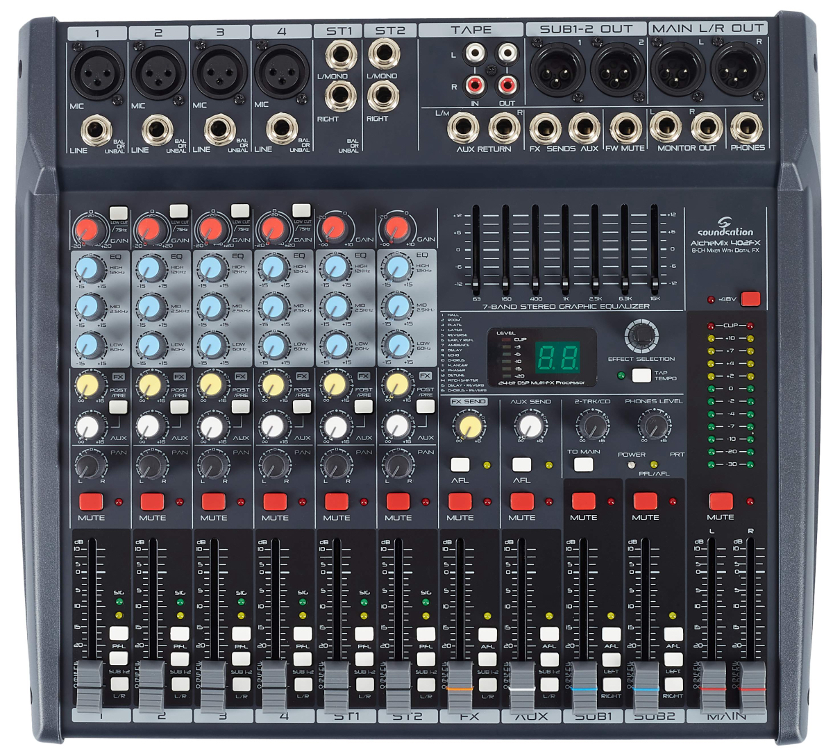 Soundsation ALCHEMIX 402FX - Mixer audio cu FX Integrat 24 biți, 8 ...